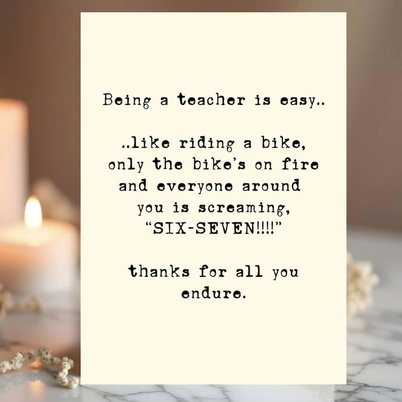 Teacher Cards 6 7 - Etsy