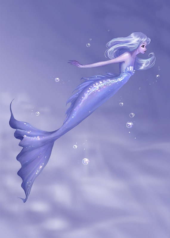 Violet Mermaid Print - Etsy