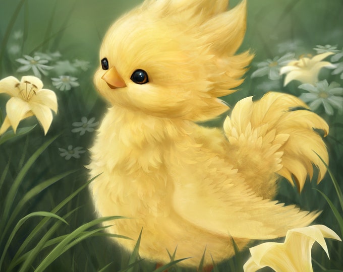 Chocobo Chick Print (cute Final Fantasy Video Game Fanart) - Etsy