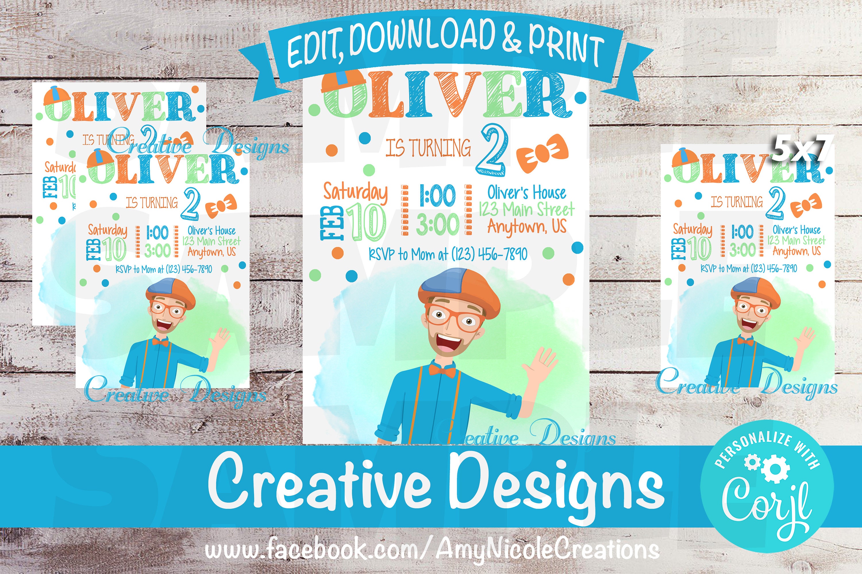 Blippi Invite Blippi Invitation Blippi Birthday Invitation | Etsy