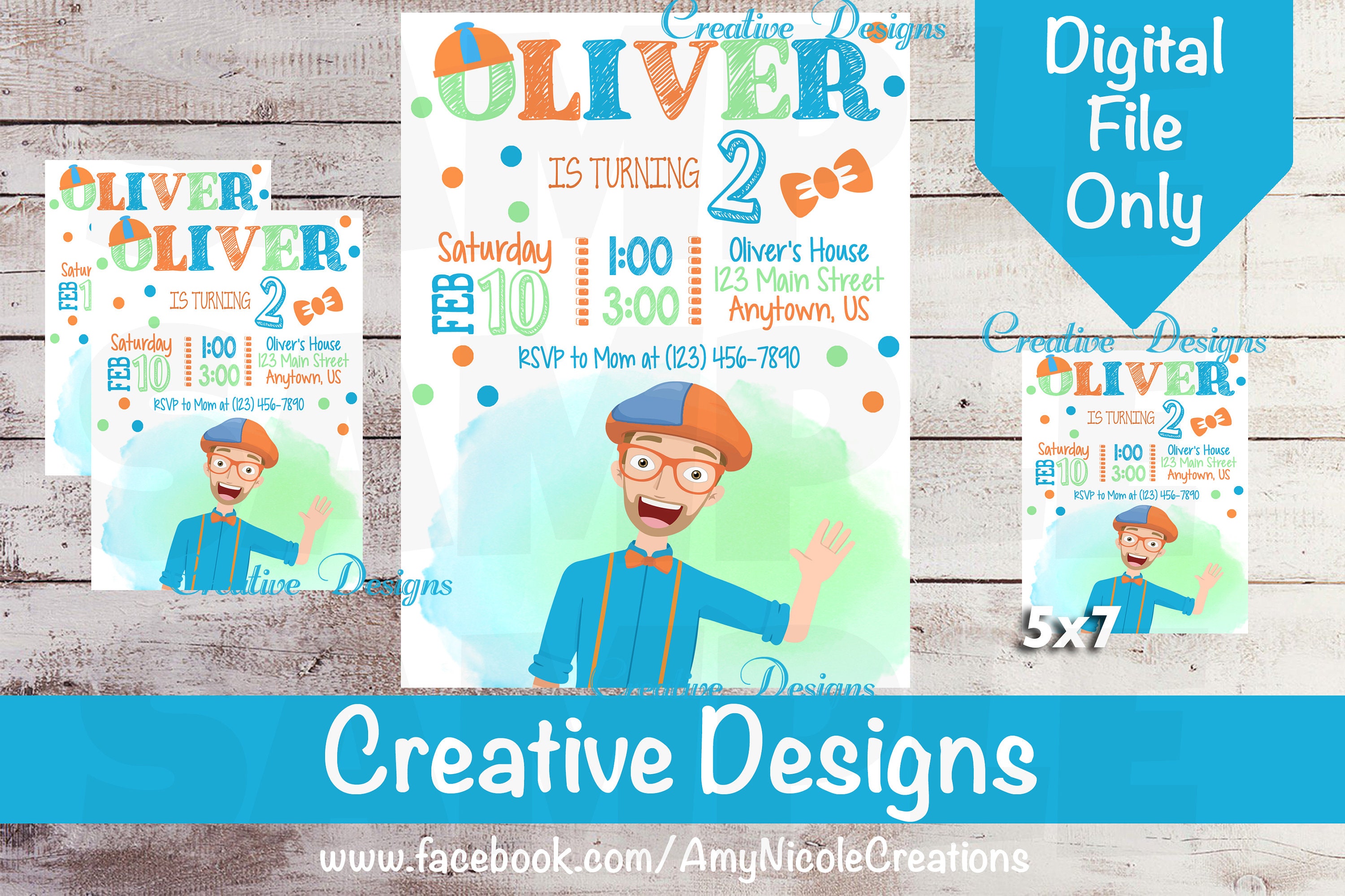 Blippi Invite Blippi Invitation Blippi Birthday Invitation | Etsy