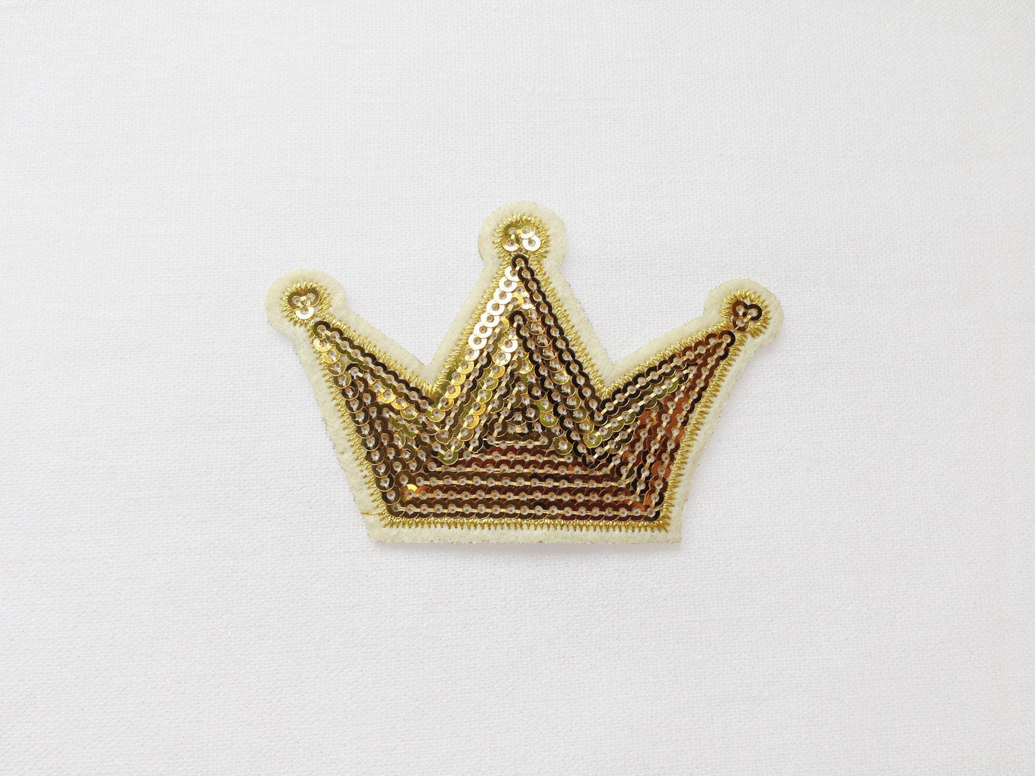 1x Sequins Yellow Gold Crown Patch King Queen Kingdom Royal | Etsy