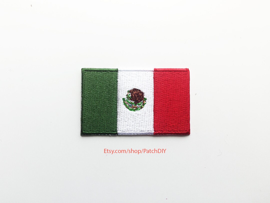 Mexican Flag Patch Iron on Embroidered Applique DIY Mexico - Etsy