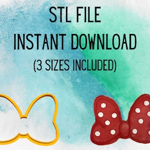 STL INSTANT DOWNLOAD for Minnie Mouse Bow Cookie Cutter 3 Sizes - Etsy