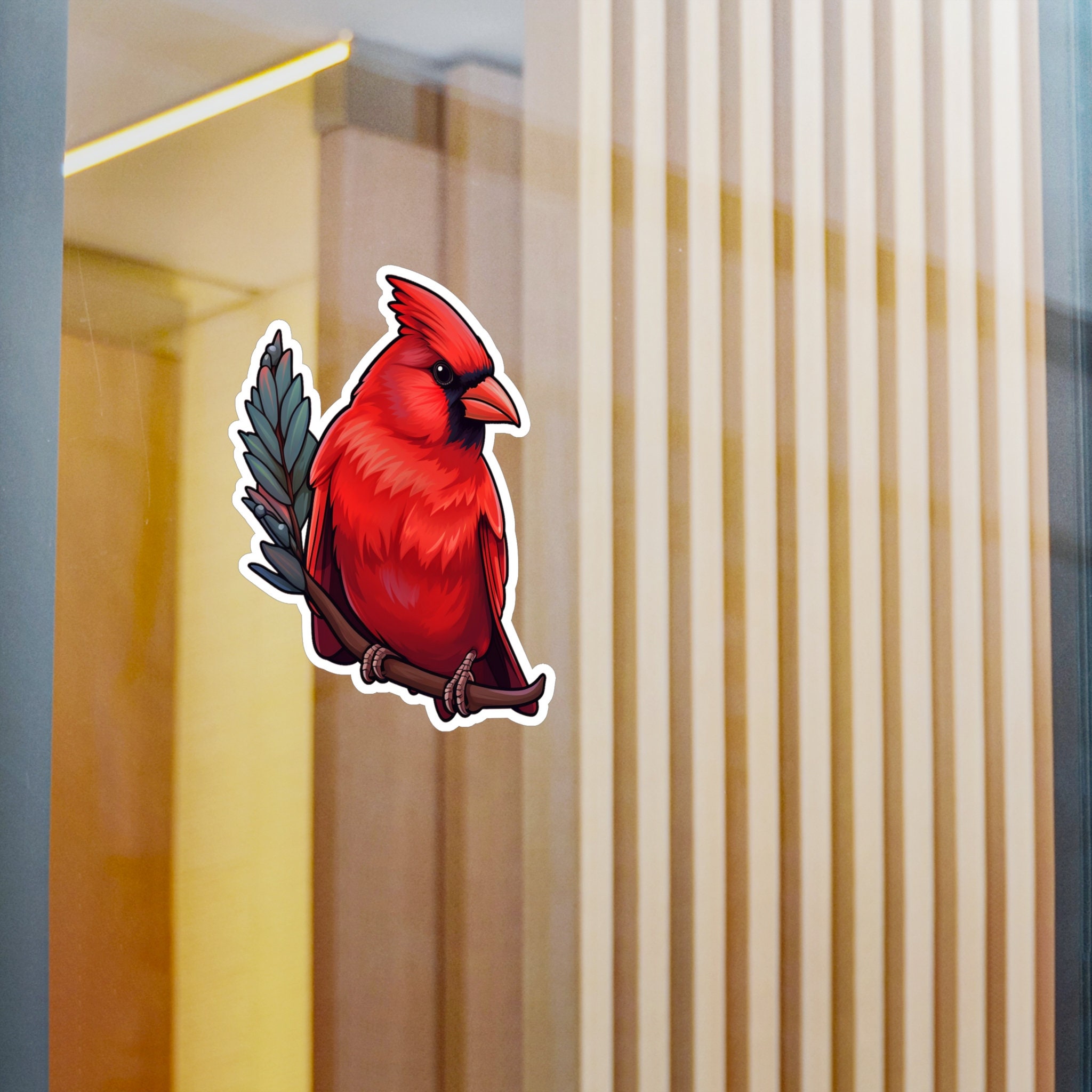 Bird Red Cardinal Vinyl Decals - Etsy