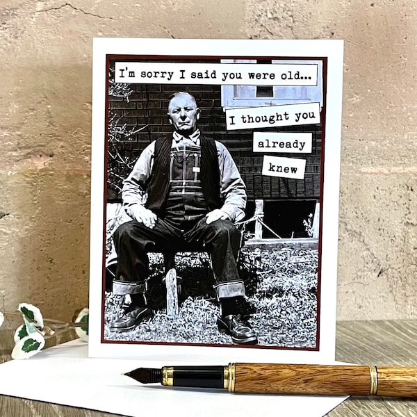 Funny Old Man Cards - Etsy