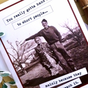 Funny Vintage Photo Card for Short People, Short People Card - Etsy