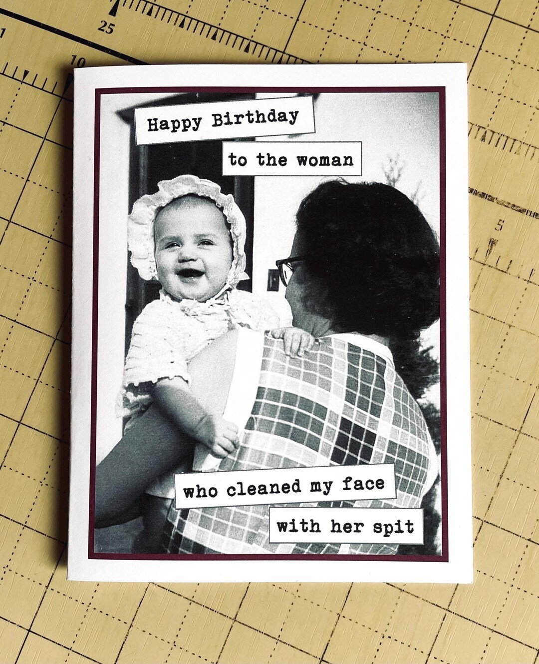 Funny Vintage Mom Birthday Card: Cleaned My Face - Etsy