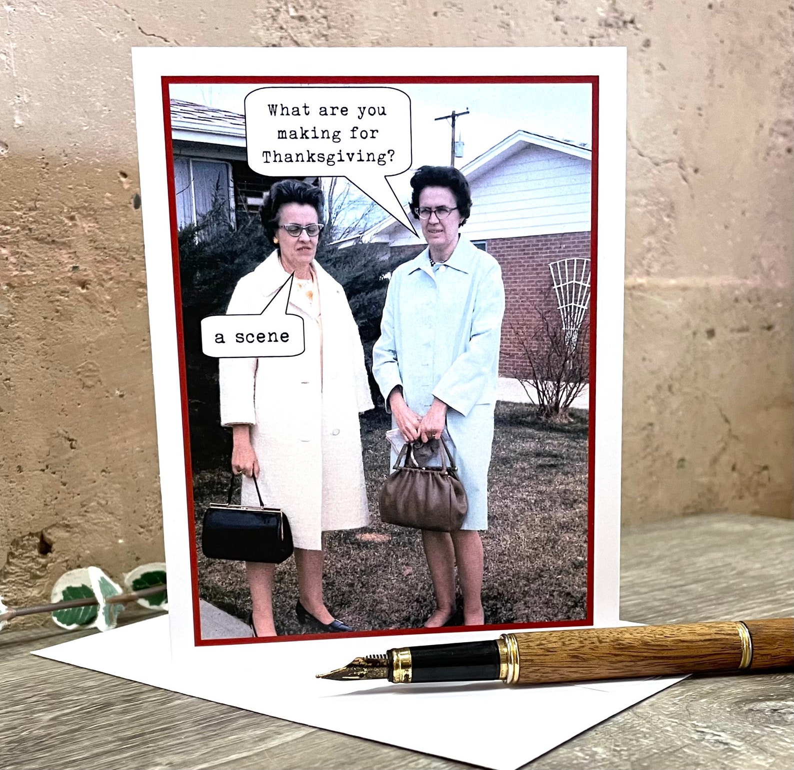 Funny Thanksgiving Card, Vintage Photo Thanksgiving Card, Make a Scene ...