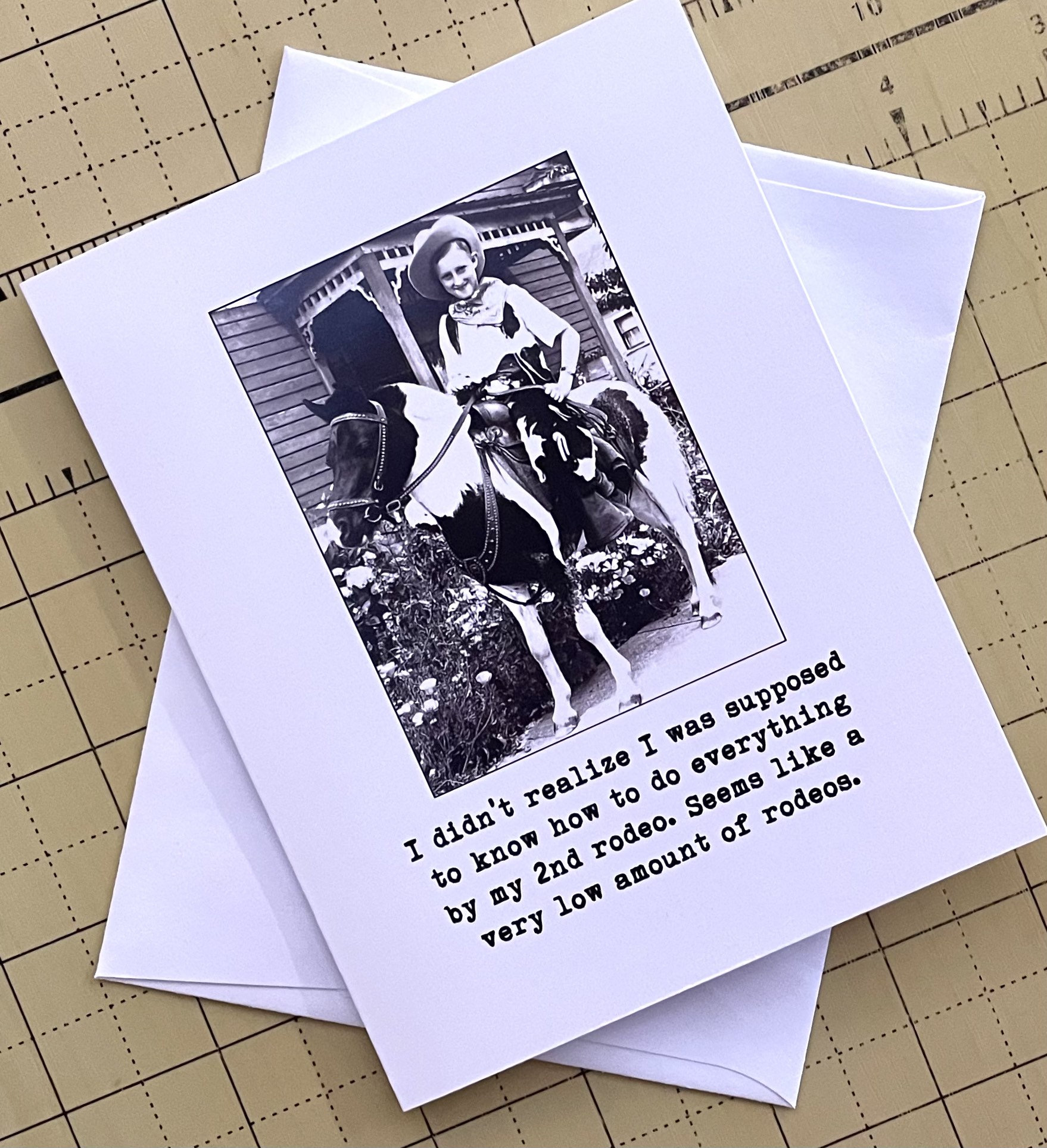 Funny First Rodeo Card Vintage Photo Card Card for Friend | Etsy