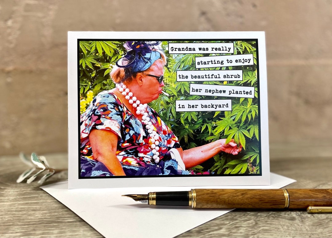 Stoner Card for Grandma, Funny Marijuana Card for Older Woman - Etsy