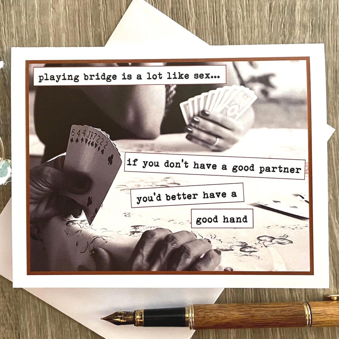 Card for Bridge Players, Funny Birthday Card for Your Bridge Playing ...