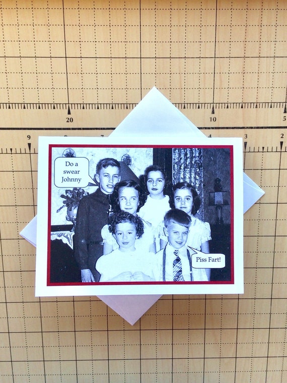 Do a Swear Card Funny Vintage Photo Card Funny Card for | Etsy