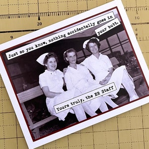 Funny Card for ER Nurses, Vintage Photo Card ER Staff, Card for Nurse ...