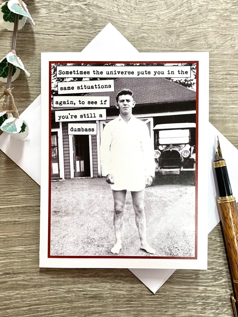 Funny Card for Man Card for Male Co-worker Dumbass Card - Etsy