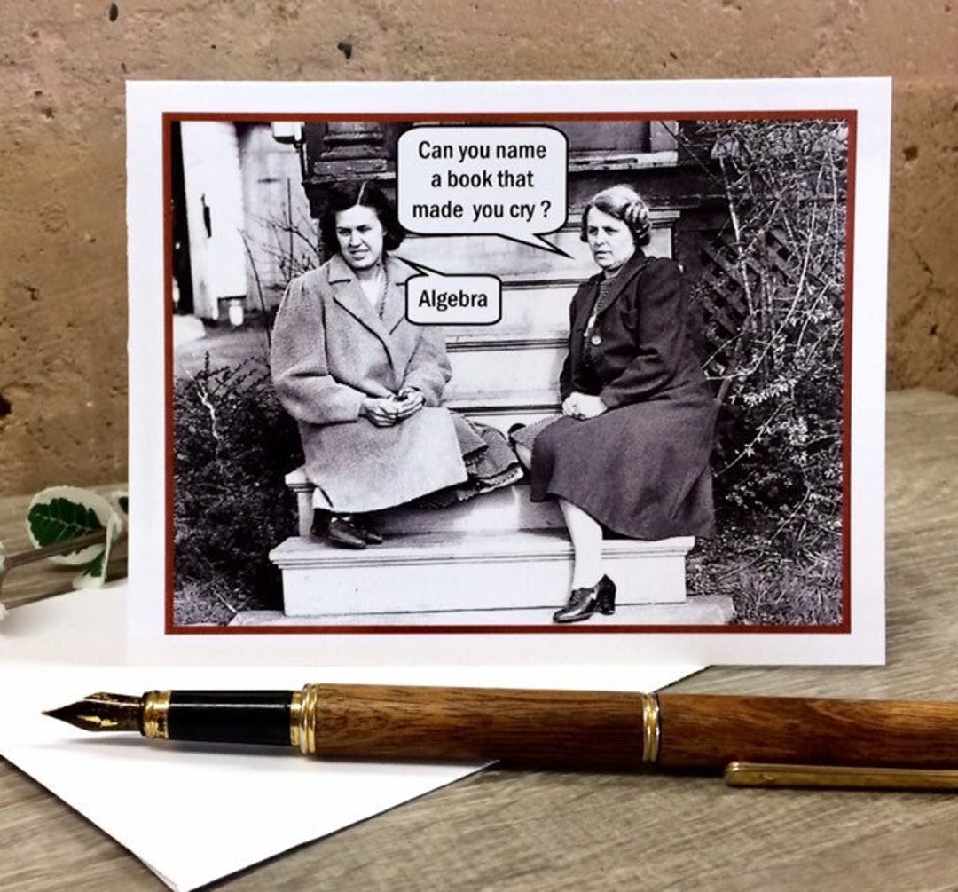 Funny Card for Math Hater, Vintage Photo Card, Card for Math Teacher ...