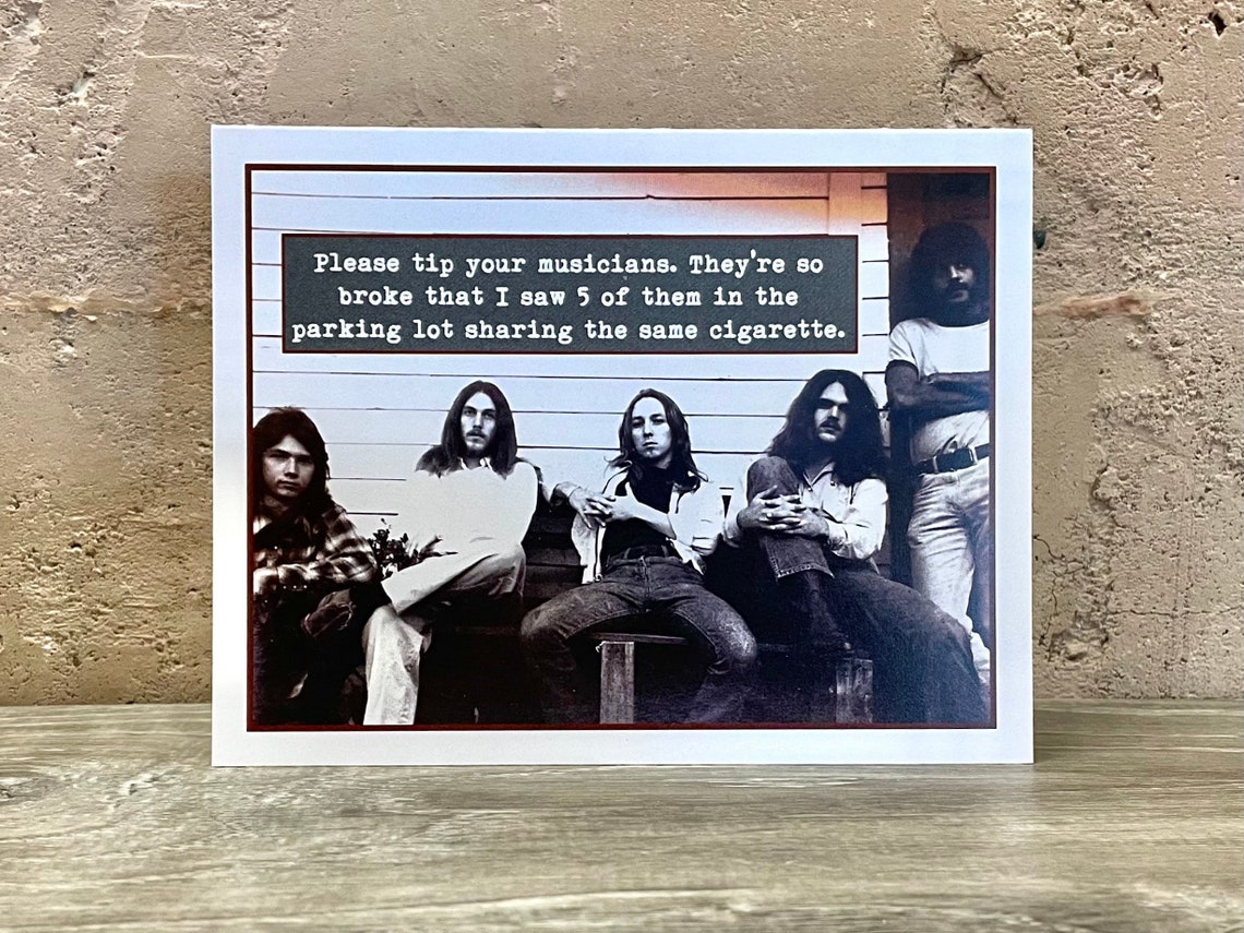 1970s Rock Band Card Card for Guitar Player Musician Card - Etsy