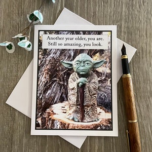 Yoda Birthday Card, Funny Space Wars Card - Etsy