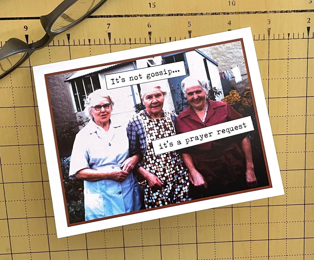 Funny Gossip Card, Funny Vintage Photo Card, Birthday Card for Friend ...