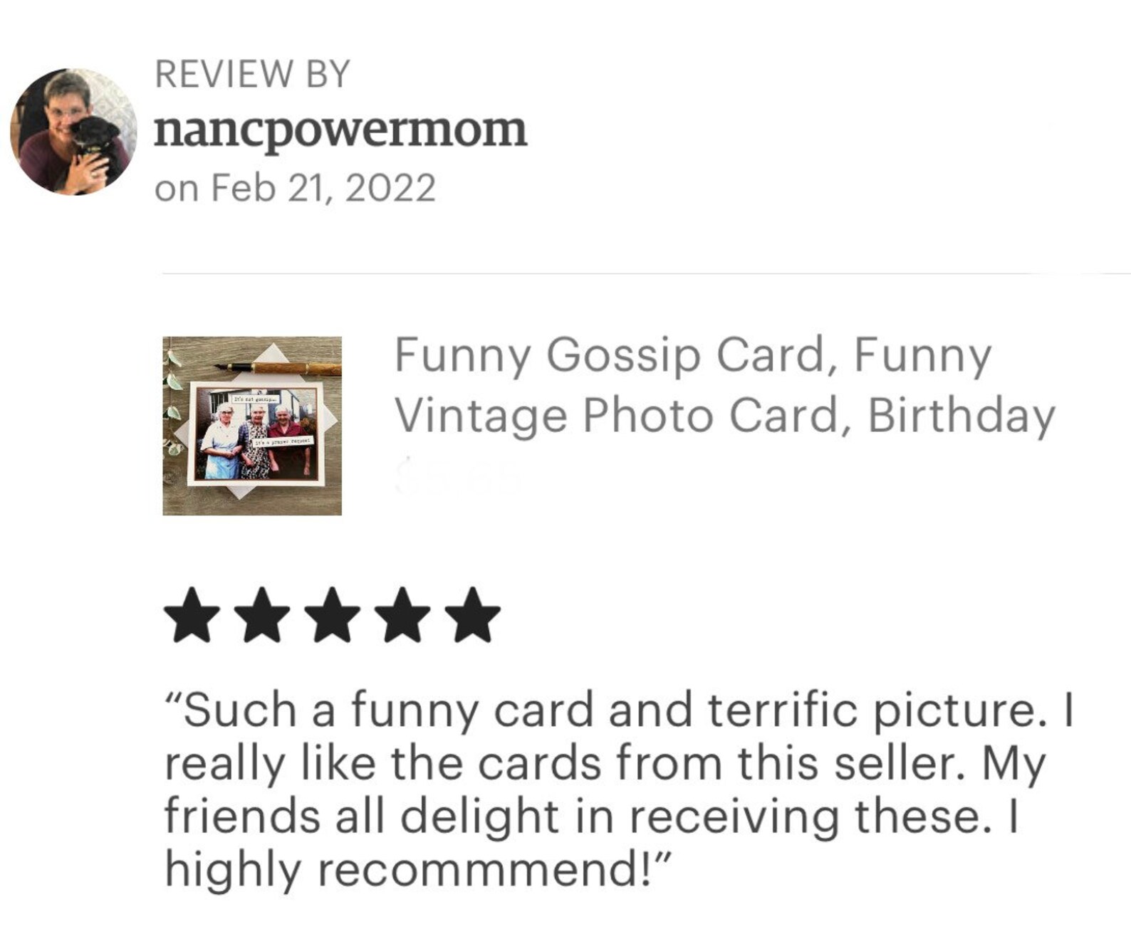 Funny Gossip Card, Funny Vintage Photo Card, Birthday Card for Friend ...