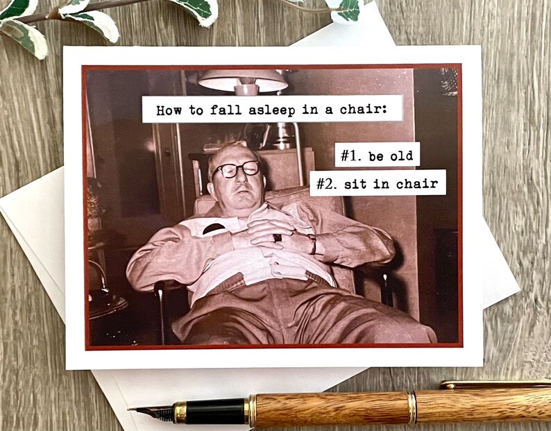 Birthday Card for Man Funny Vintage Photo Card How to Fall - Etsy