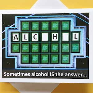 Funny Drinking Card, Wheel of Fortune Card, Drinking Buddy Card ...