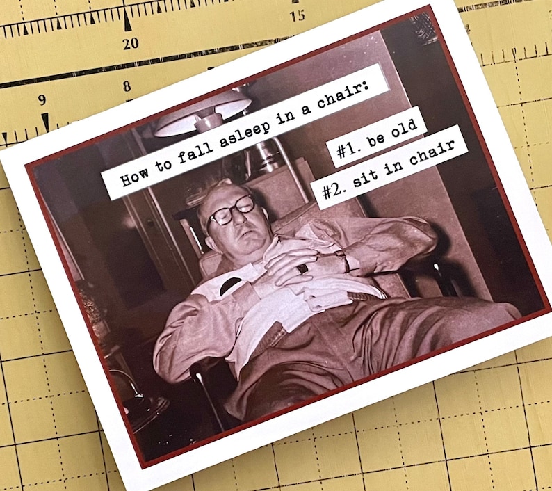 Birthday Card for Man Funny Vintage Photo Card How to Fall - Etsy