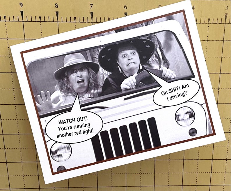 Bad Driver Card, Vintage Photo Birthday Card, Funny Card for Woman, Am ...