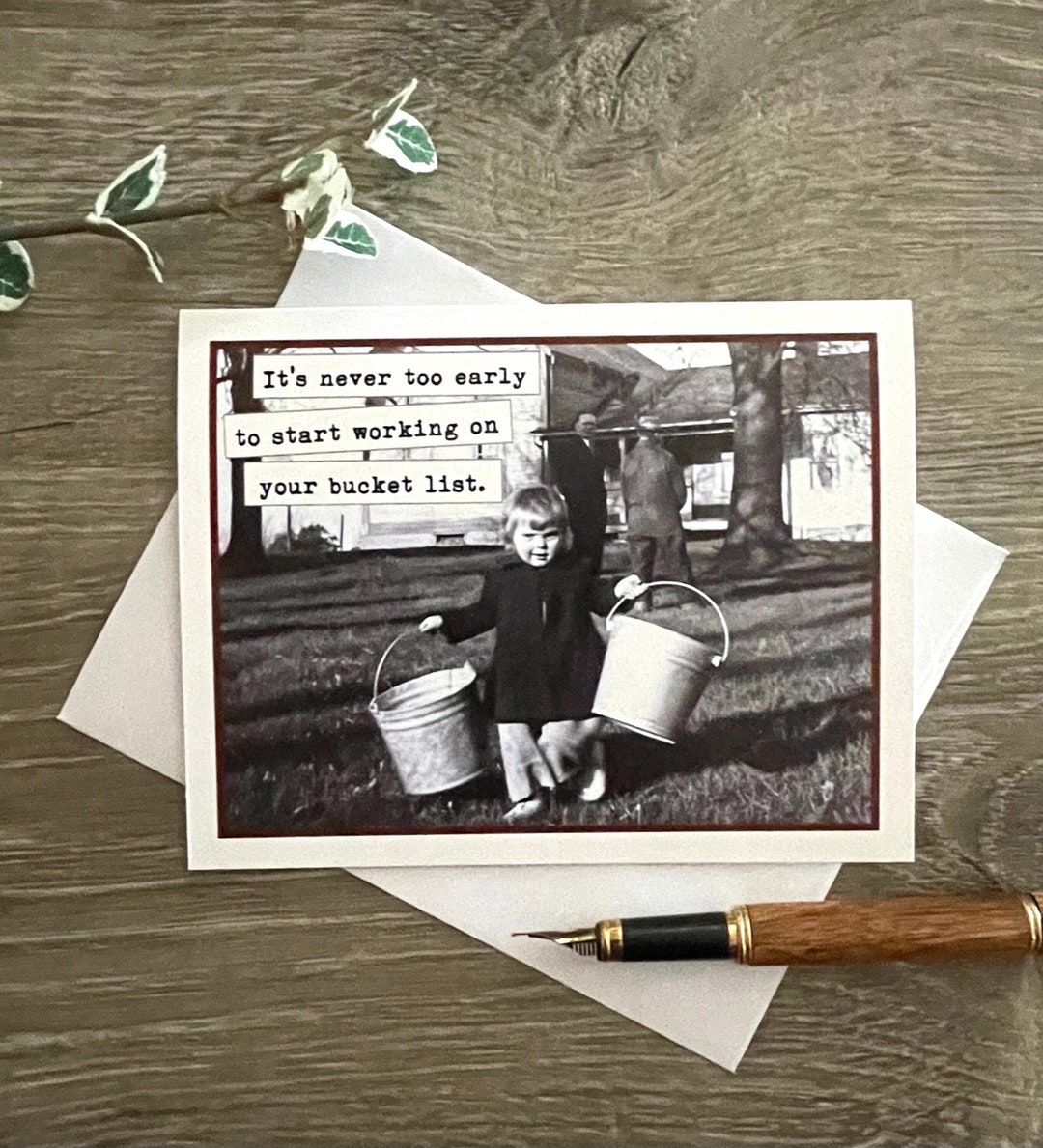 Bucket List Card, Birthday Card for Friend, Vintage Photo Card - Etsy