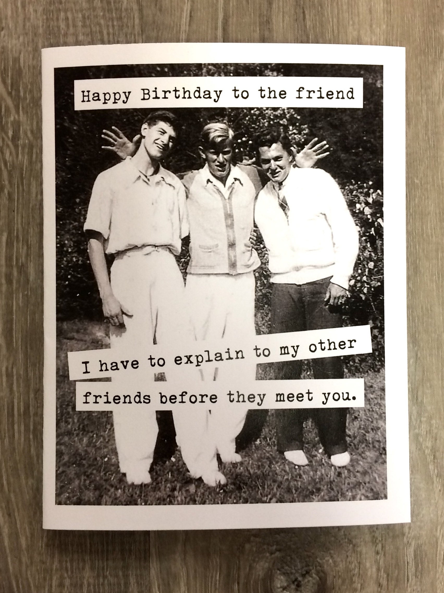 Funny Birthday Card For Man Friend Funny Vintage Photo Etsy