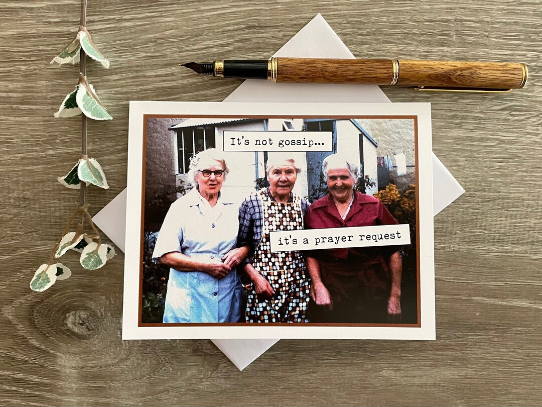 Funny Gossip Card Funny Vintage Photo Card Birthday Card for - Etsy