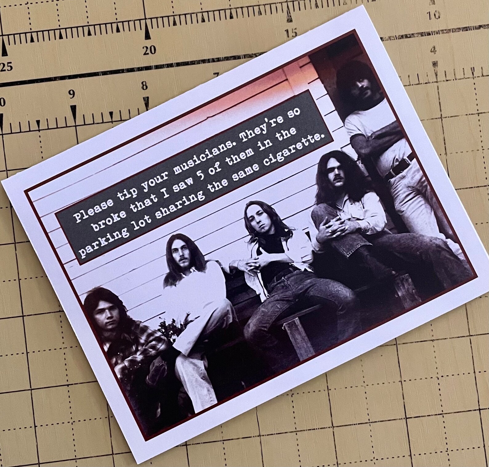 1970s Rock Band Card Card for Guitar Player Musician Card - Etsy