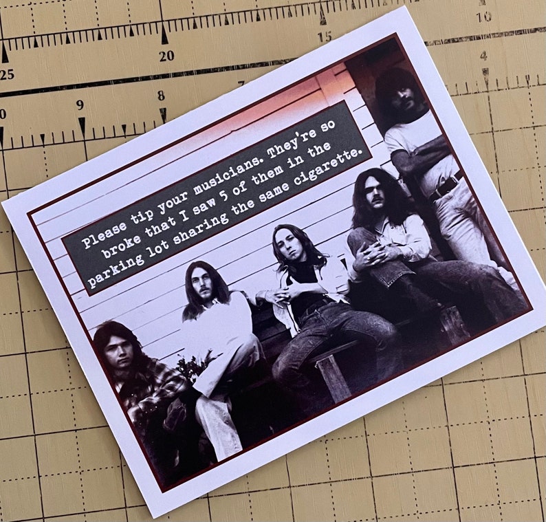 1970s Rock Band Card Card for Guitar Player Musician Card - Etsy