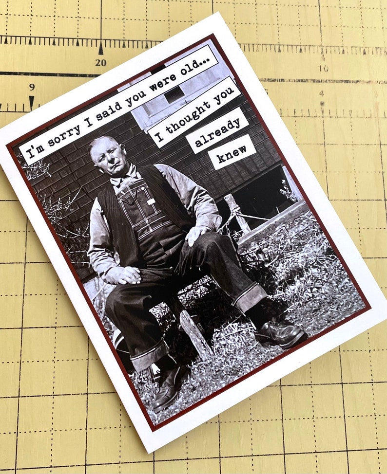 Funny Card for Older Man Vintage Photo Card I'm Sorry I - Etsy