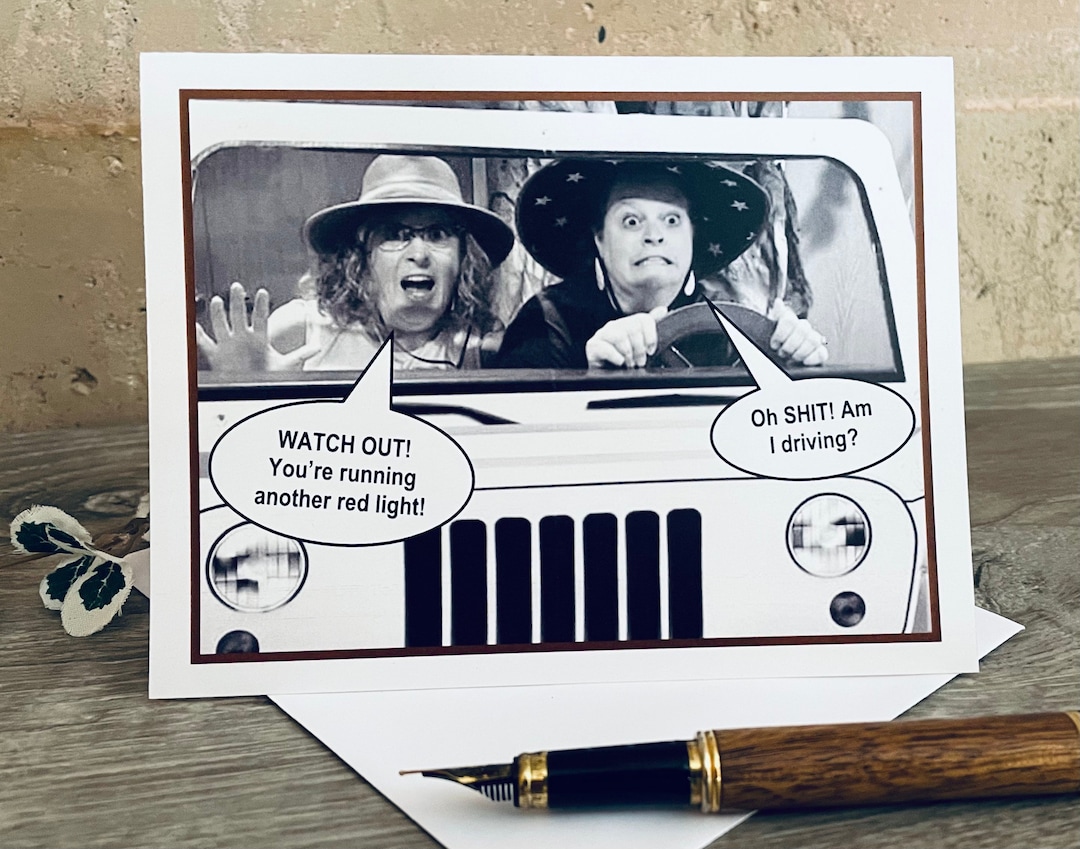 Bad Driver Card, Vintage Photo Birthday Card, Funny Card for Woman, Am ...