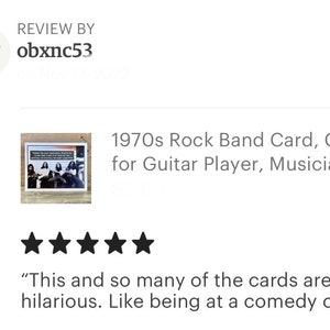 1970s Rock Band Card, Card for Guitar Player, Musician Card, Card for ...
