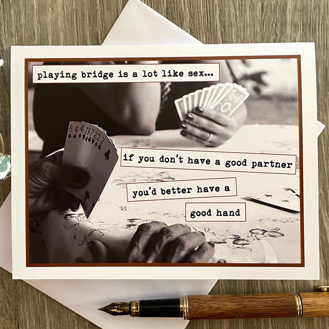 Card for Bridge Players, Funny Birthday Card for Your Bridge Playing ...