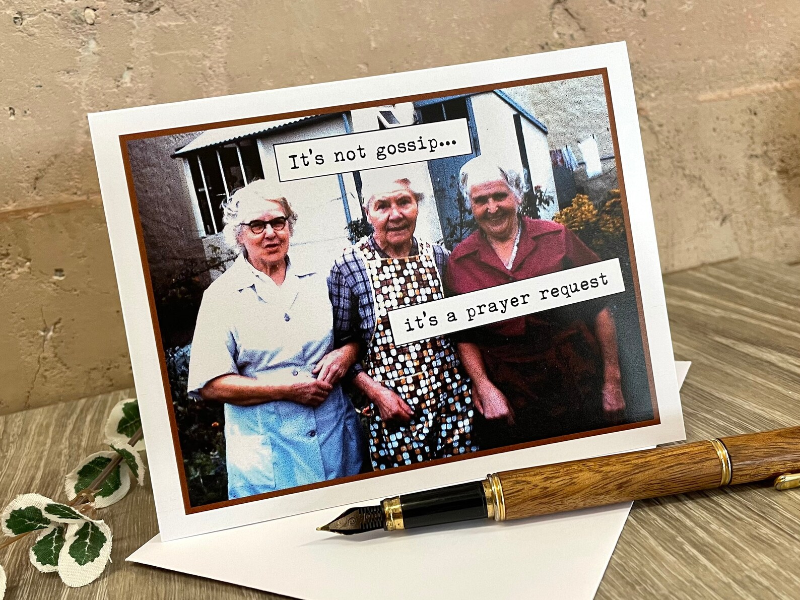 Funny Gossip Card, Funny Vintage Photo Card, Birthday Card for Friend ...