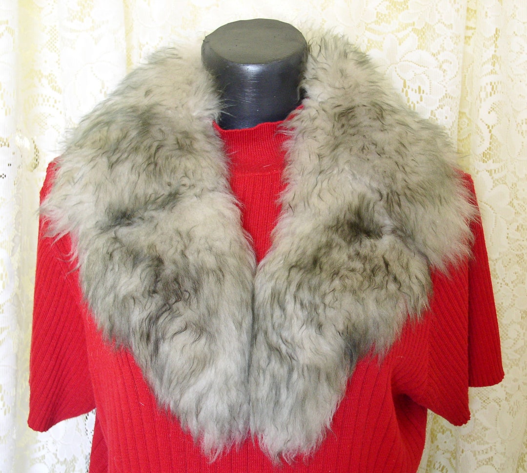 Fox Fur Collar Vintage Silver Fox Collar....fox Fur Silver Fox Collar ...