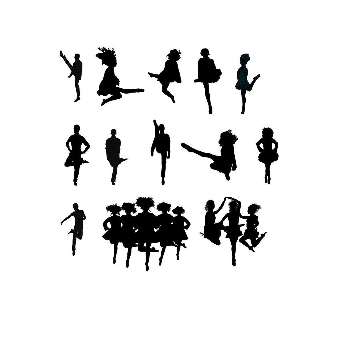 Original Irish Dancers Silhouette SVG 13 Images, Irish Dance Svg, Irish ...