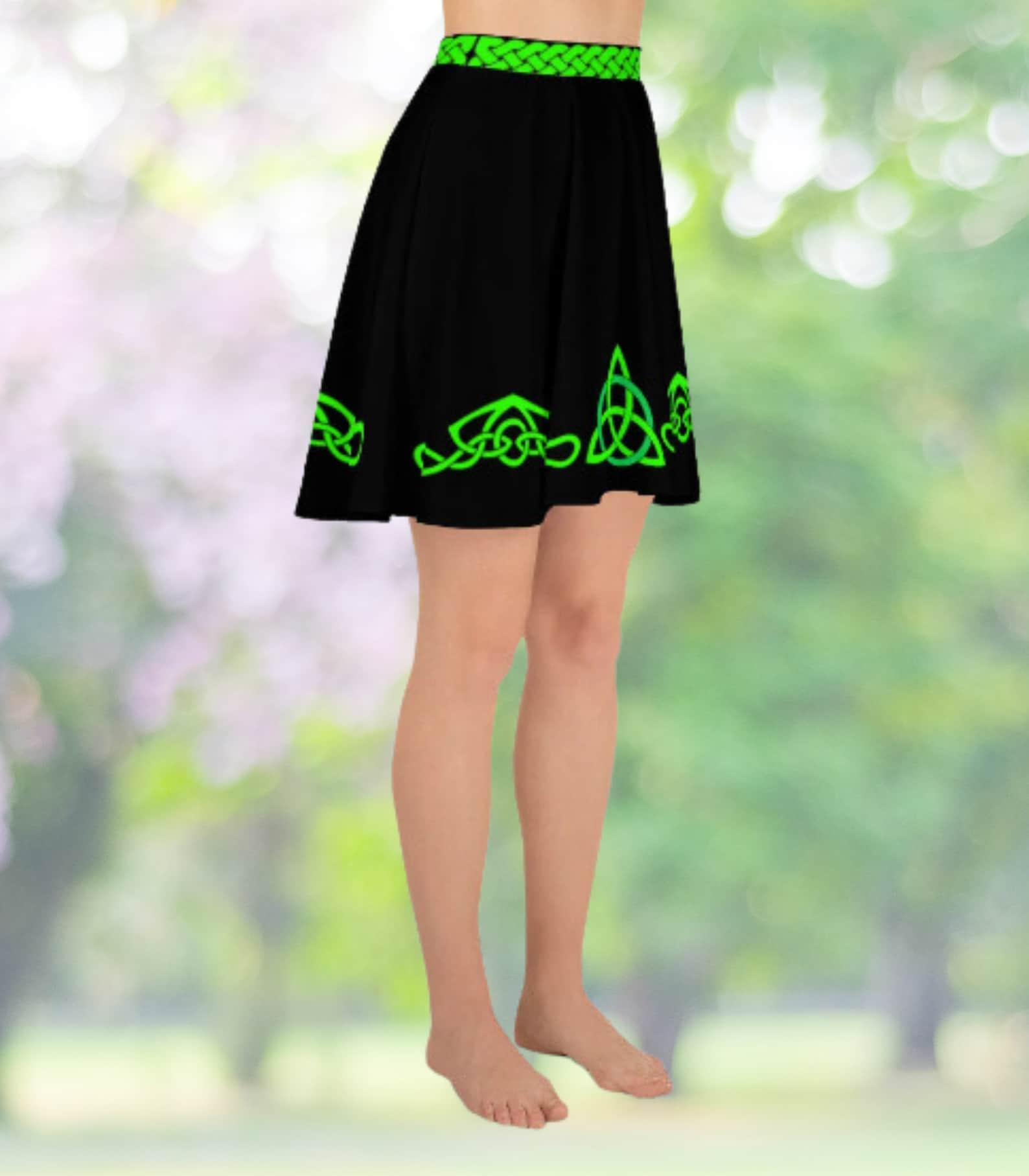 Green and Black Celtic Knot Women's Skirt Irish Dance Skirt, Irish ...