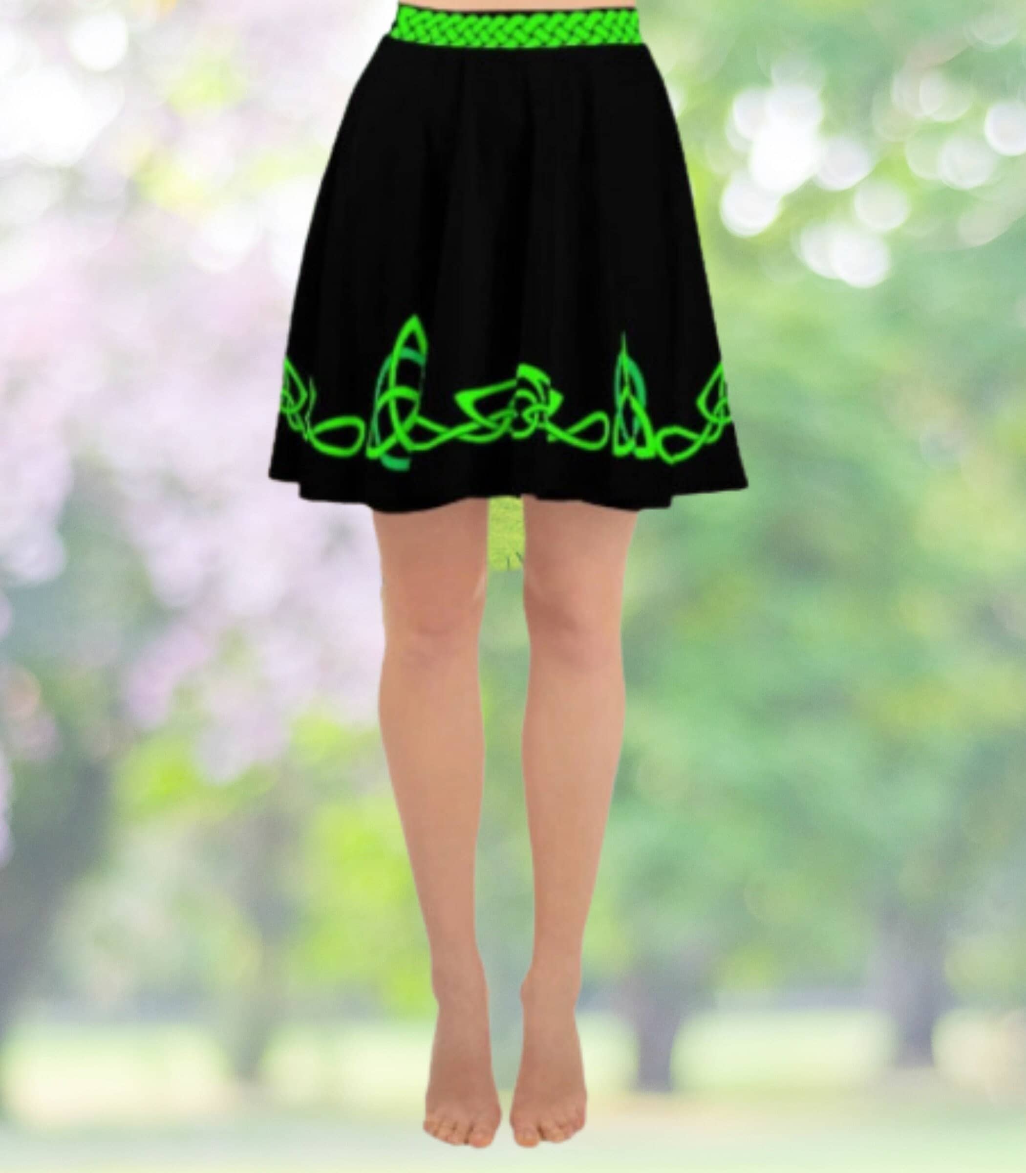 Green and Black Celtic Knot Women's Skirt Irish Dance Skirt, Irish ...