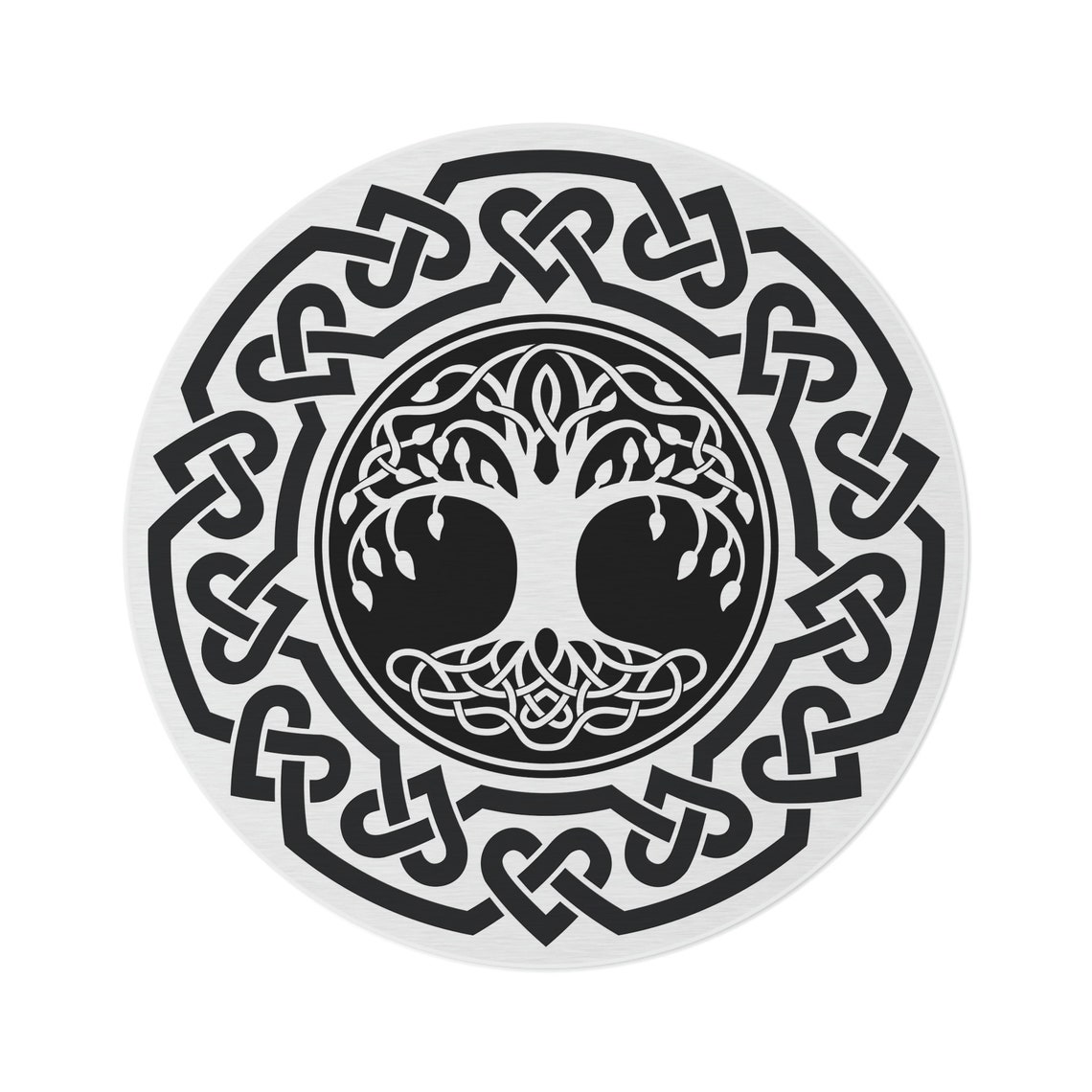 Tree of Life Celtic Knot Round Rug, Black and White Round Rug, Celtic ...