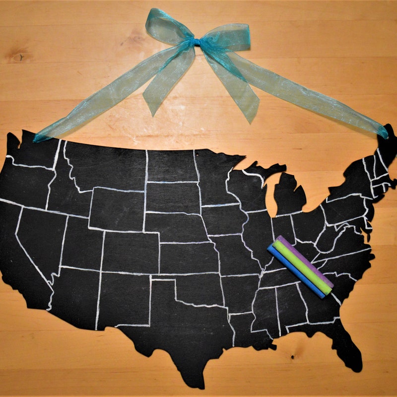 Chalkboard Map - Etsy