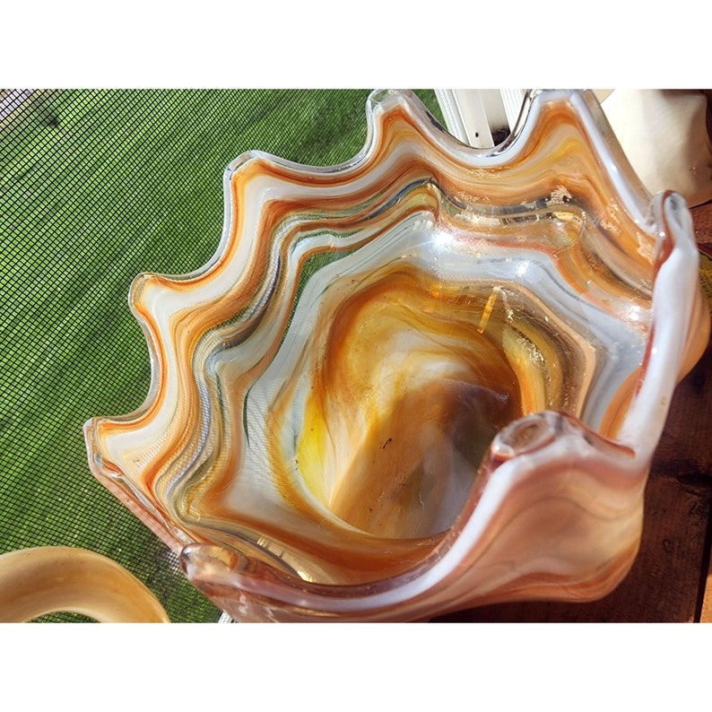 Vintage Mid Century Modern Art Glass Swan Sunset Company Spiro - Etsy