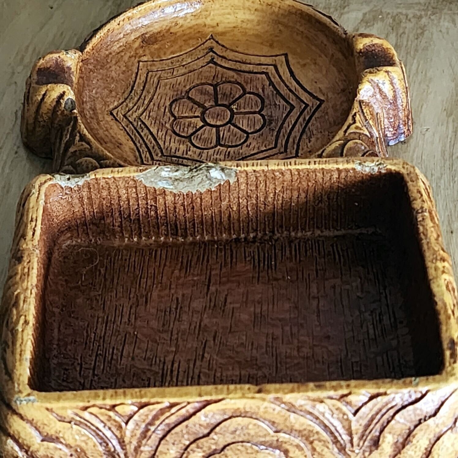 Vintage Syroco Souvenir Glass Ashtray& Lidded Cigarette Holder - Etsy