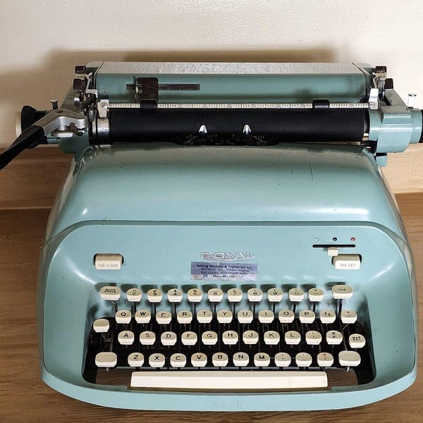 Blue Typewriter - Etsy
