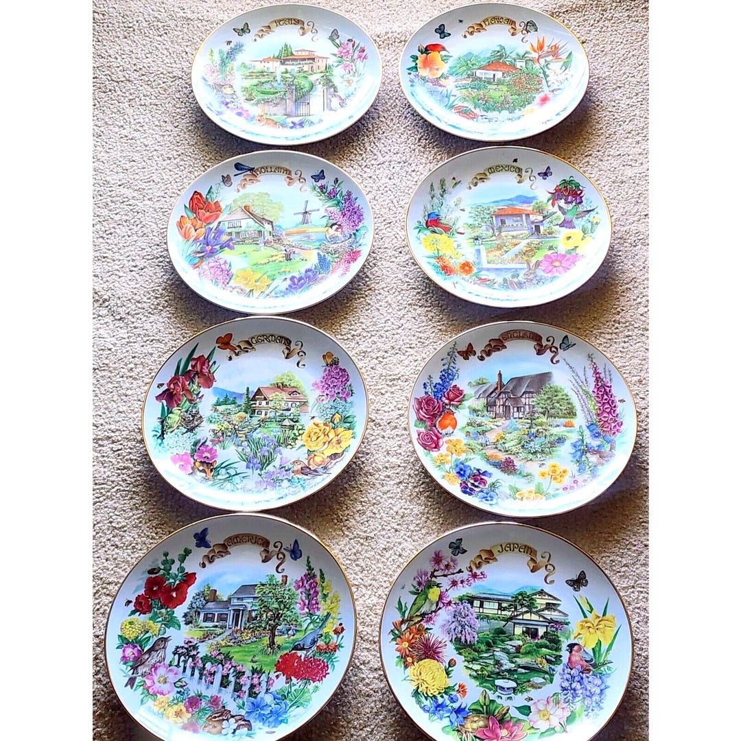 1980's RECO Gardens of Beauty Plate Collection Beautiful Complete Set ...