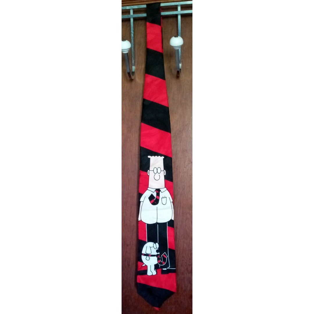 Dilbert & Dogbert Comic Strip Silk Black and Red Striped - Etsy