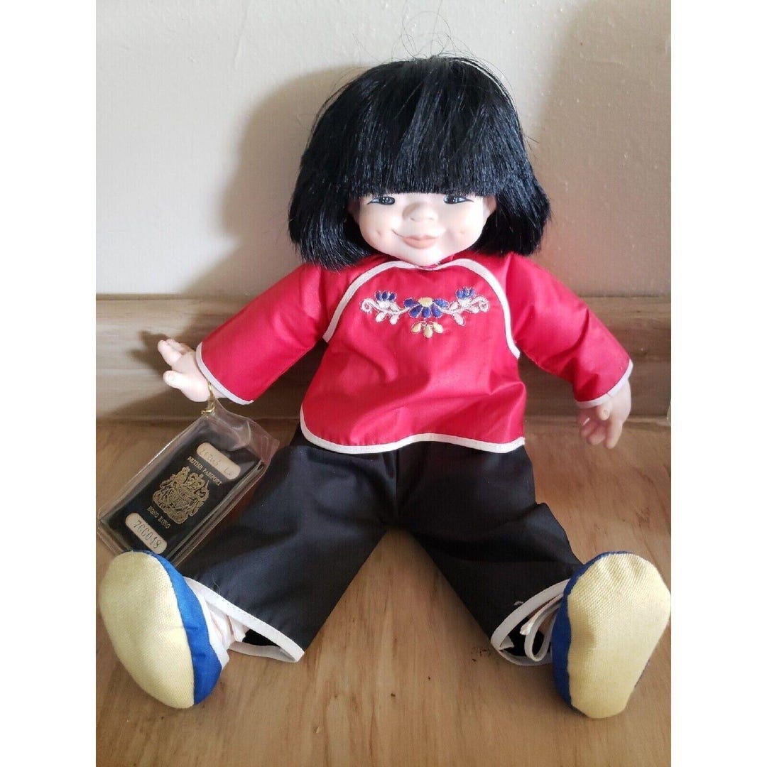 Vintage Beautiful Mieler Doll Asian Girl & Passport in Red Outfit See ...